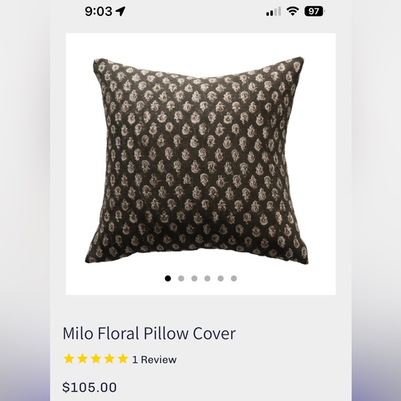 Accents | Milo Floral Pillow Cover In Chocolate Brown And Cream | Poshmark